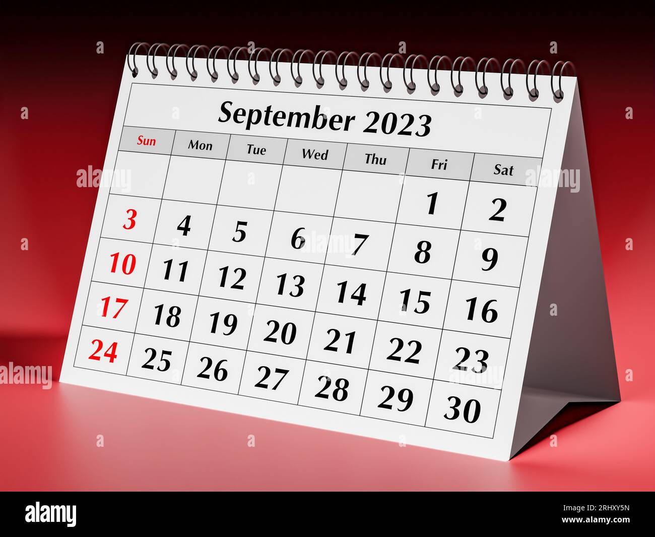 September 2023. One page of the annual business desk monthly calendar ...