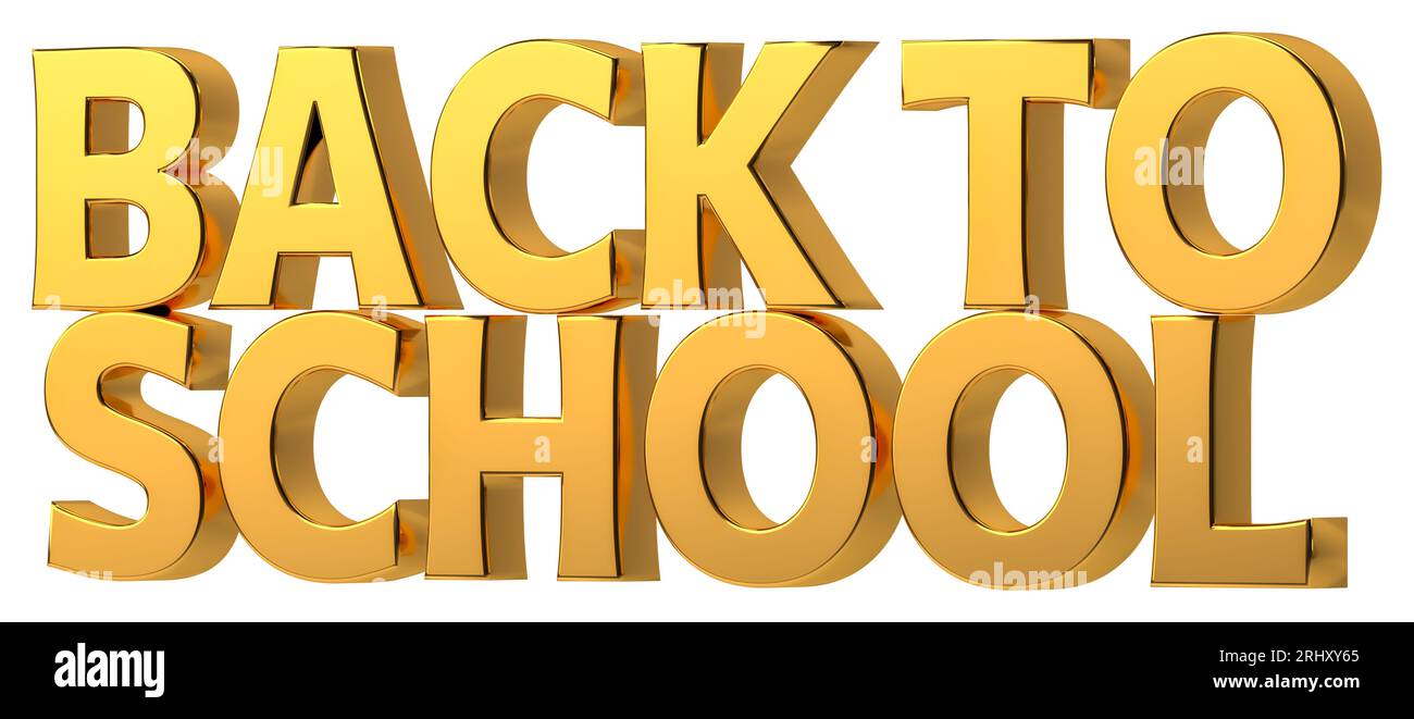 3d words back to school. Education and learning concept. Isolated on ...