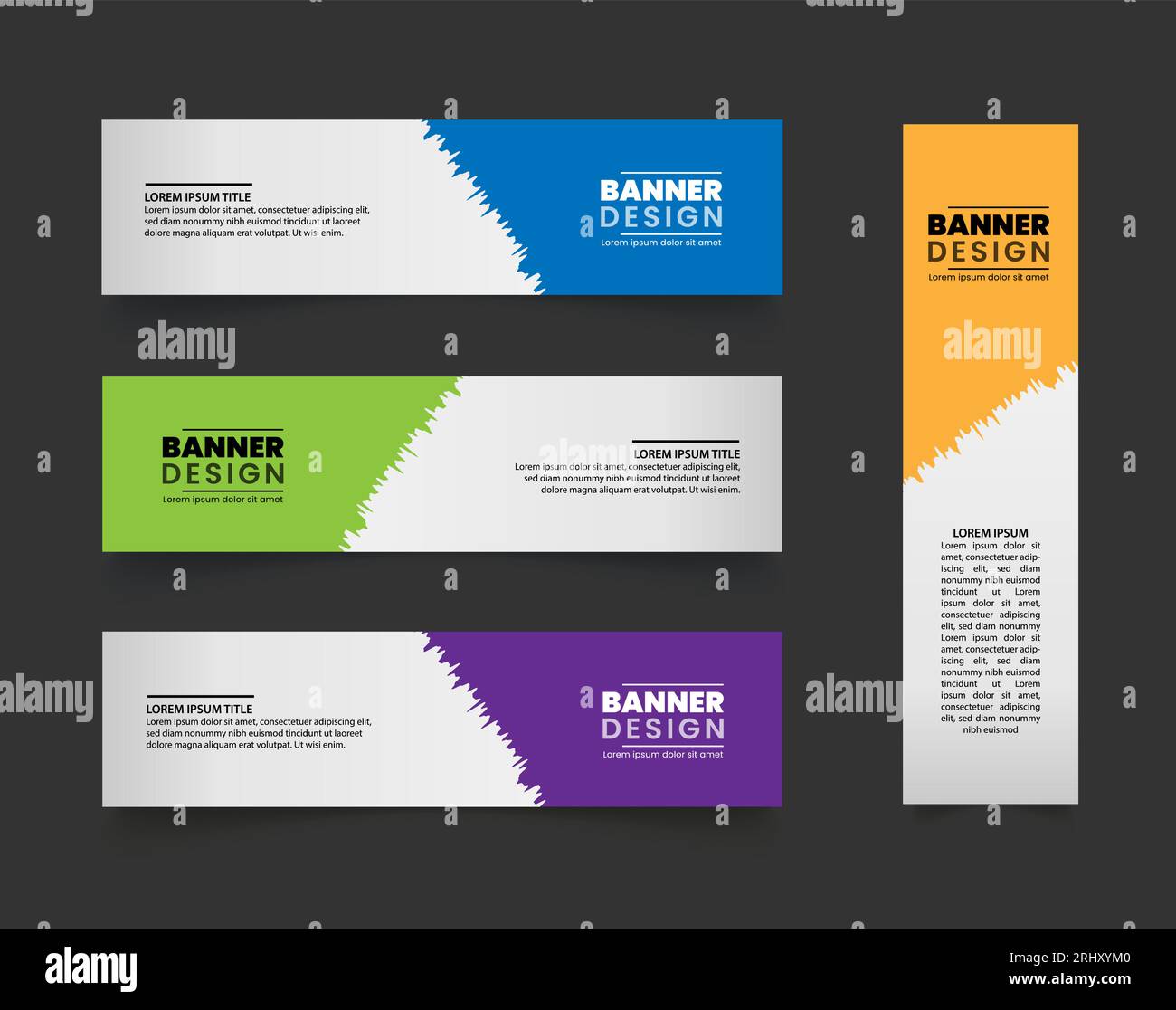 Colorfull Abstract Banner With Curve Forms And Cycles Vertical And ...