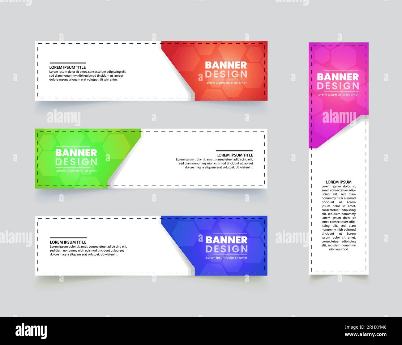 Colorfull Abstract Banner With Curve Forms And Cycles Vertical And ...