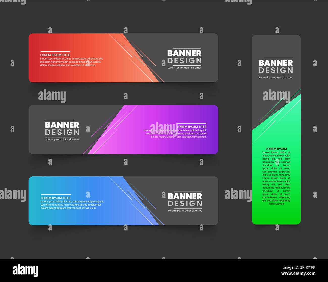 Colorfull Abstract Banner With Curve Forms And Cycles Vertical And ...