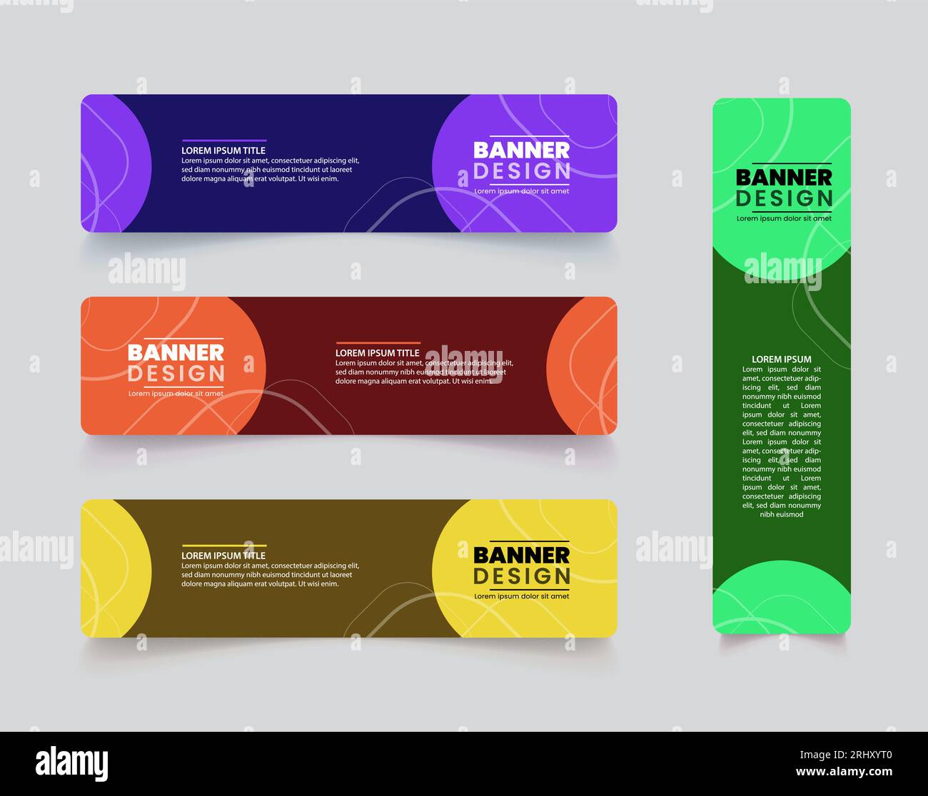 Colorfull Abstract Banner With Curve Forms And Cycles Vertical And ...