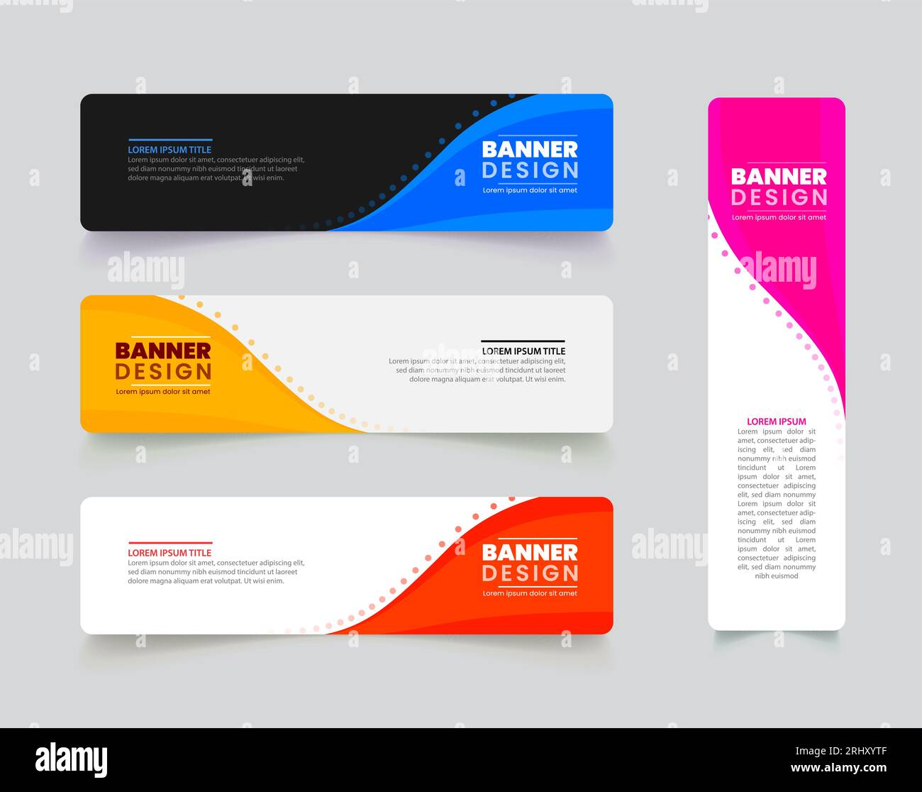 Colorfull Abstract Banner With Curve Forms And Cycles Vertical And ...