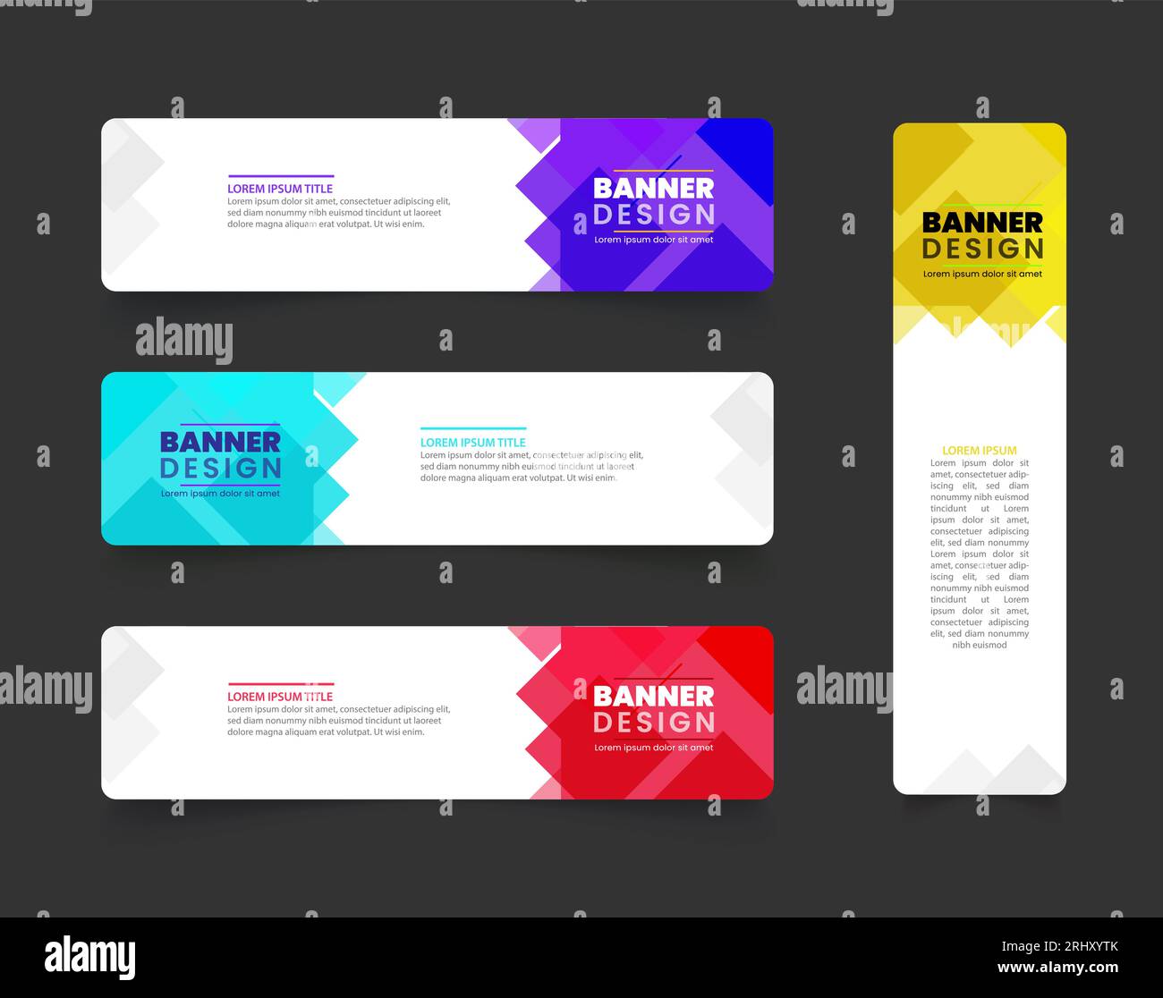 Colorfull Abstract Banner With Curve Forms And Cycles Vertical And ...