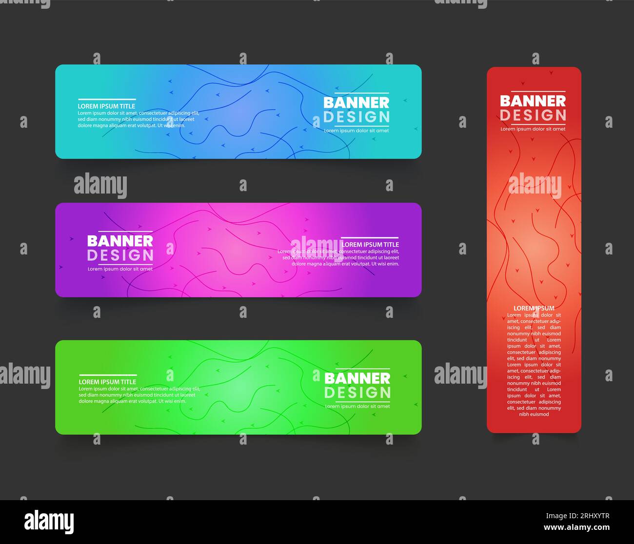 Colorfull Abstract Banner With Curve Forms And Cycles Vertical And ...