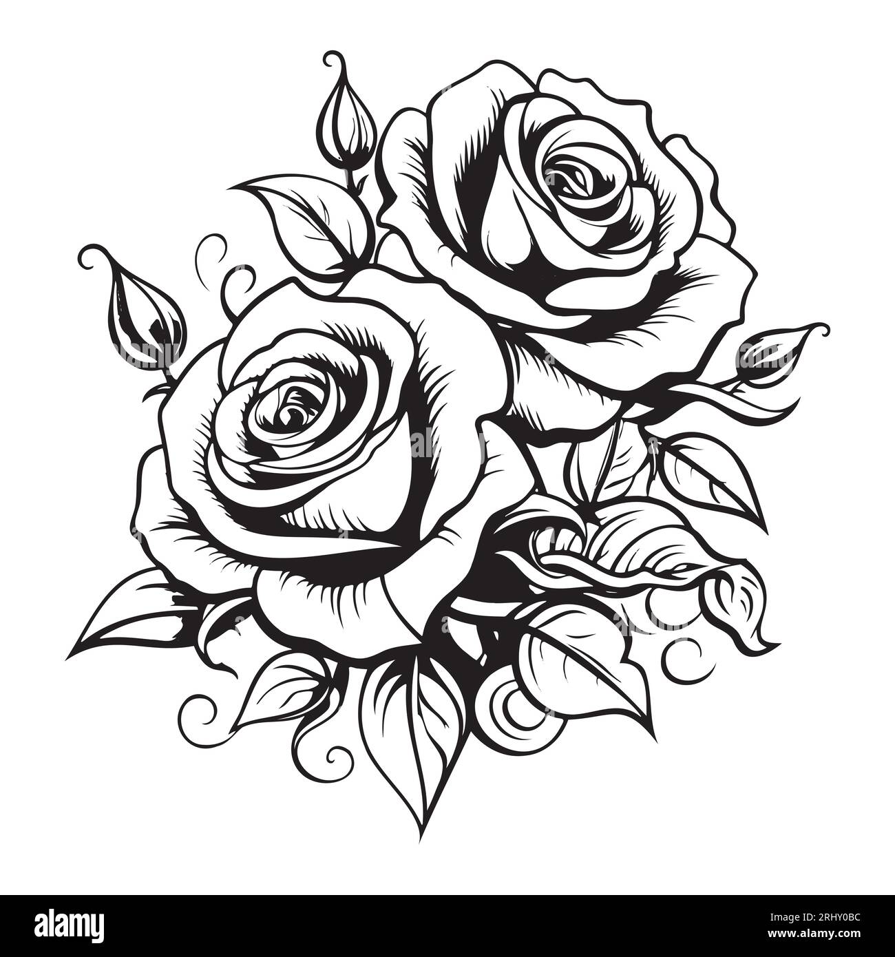 Rose motif,Flower design elements vector Stock Vector Image & Art - Alamy
