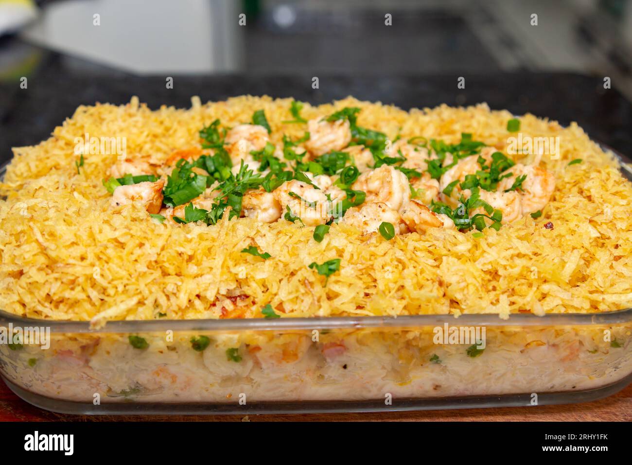 Original Brazilian International Shrimp Recipe in Closeup and Selective ...