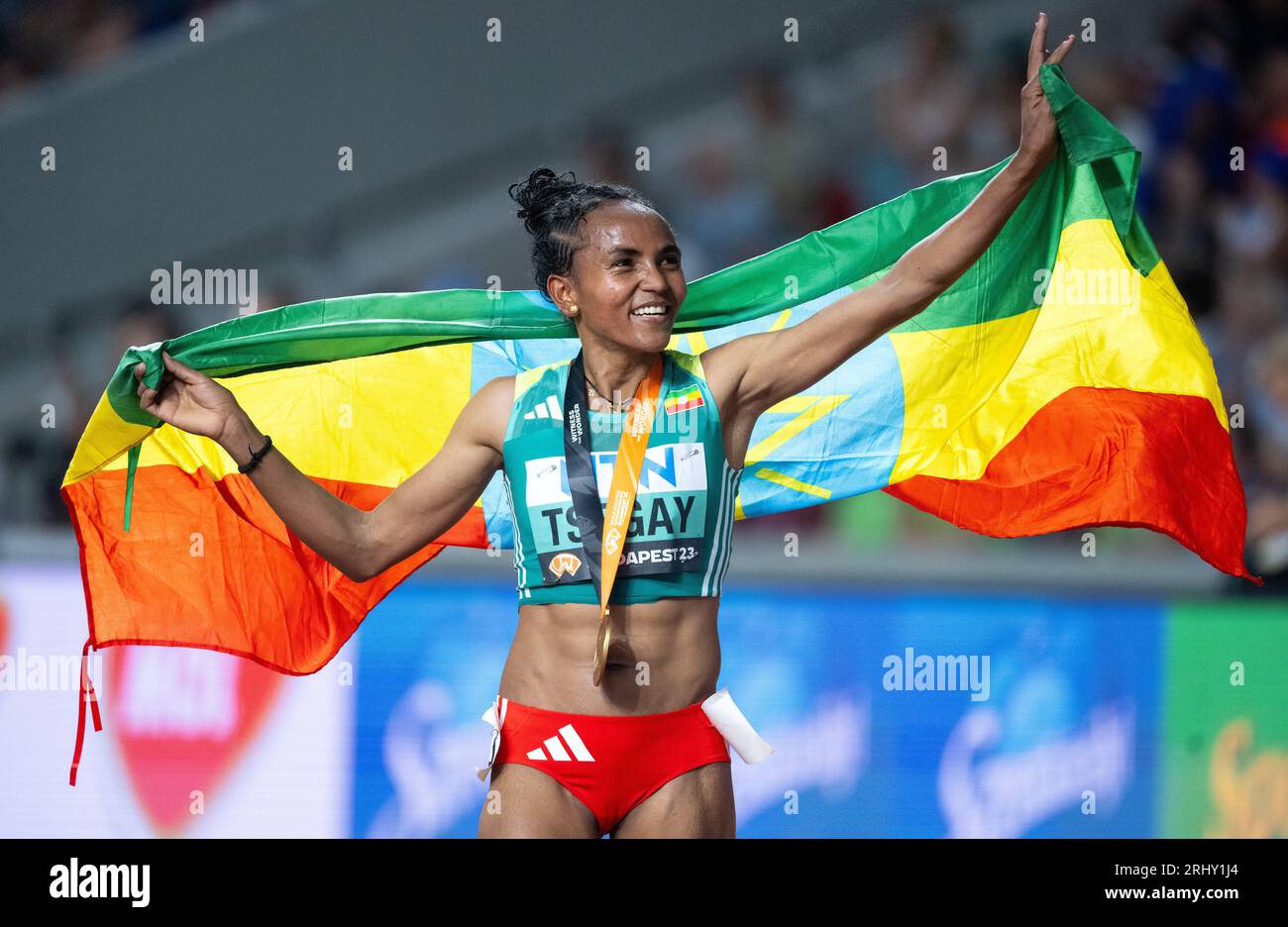 Budapest, Hungary. 19th Aug, 2023. Athletics: World Championship, 10 000 m, women, final, at the ...