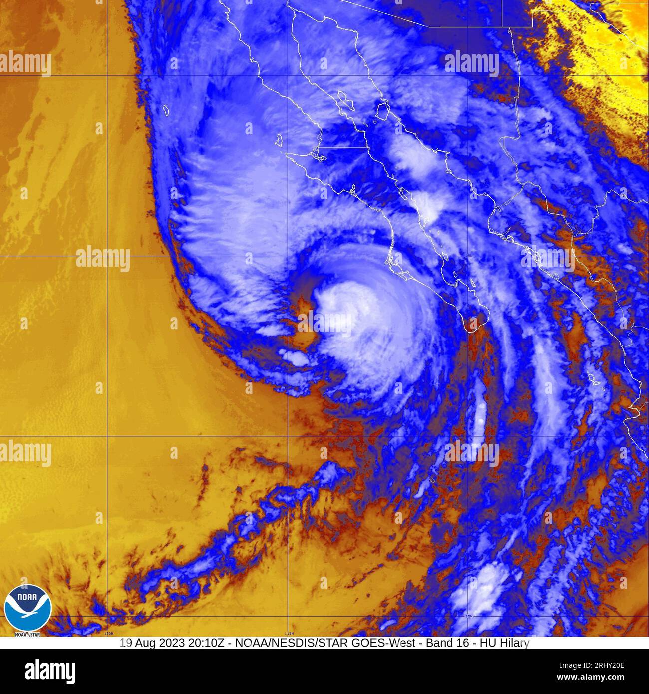 Pacific Ocean. 19th Aug, 2023. Hurricane Hilary is an active tropical ...