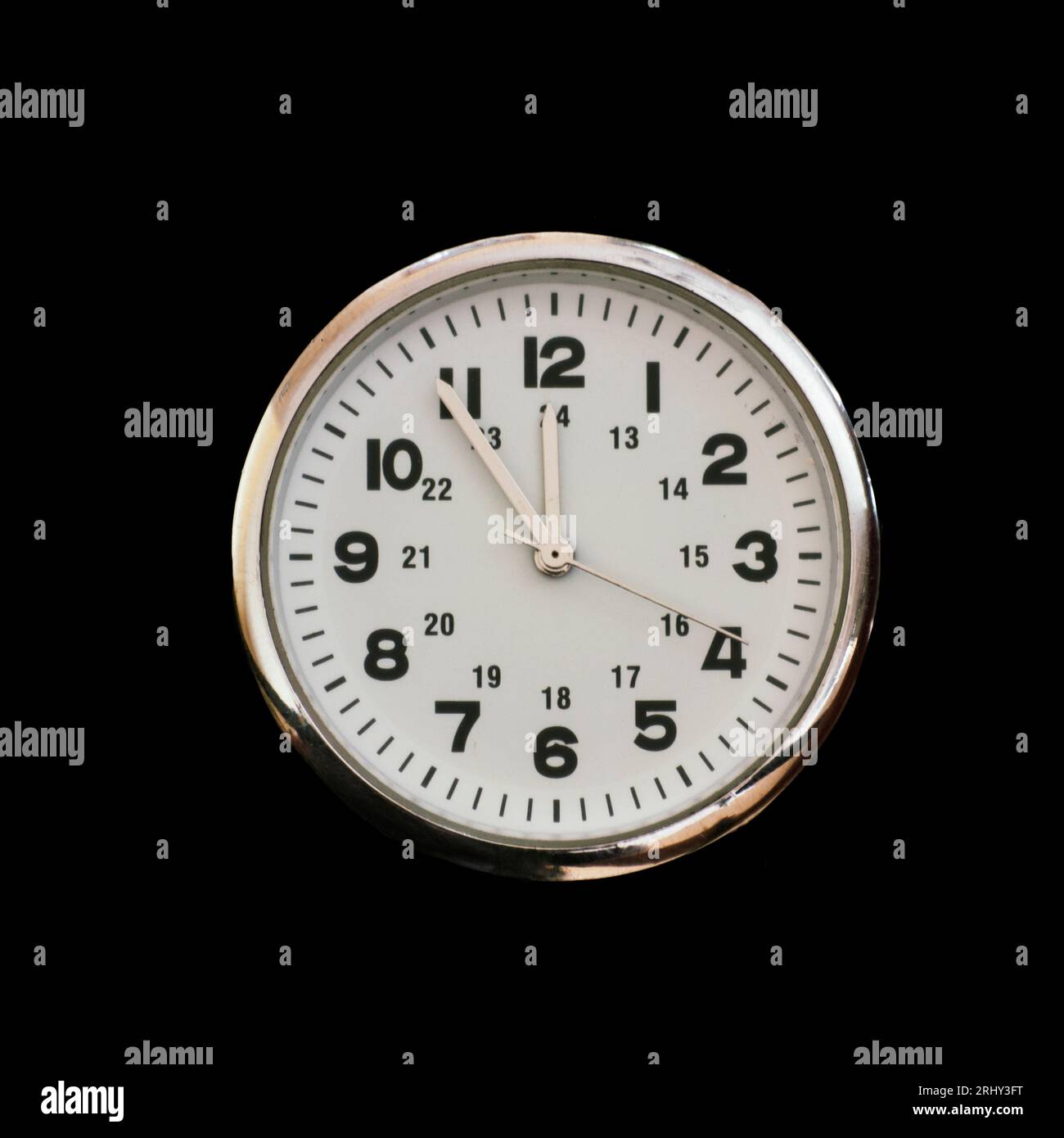 Close up of 12 and 24 hour clock face Stock Photo - Alamy
