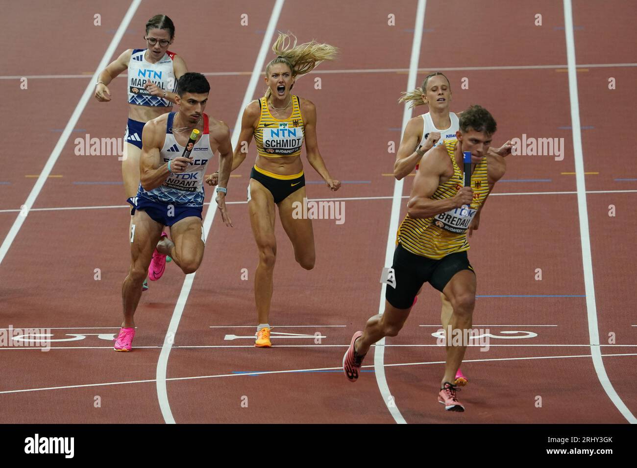 Budapest, Hungary. 19th Aug, 2023. Athletics: World Championships, 4 x ...
