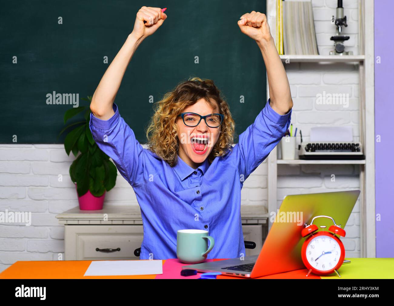 Excited Student Raising Hand