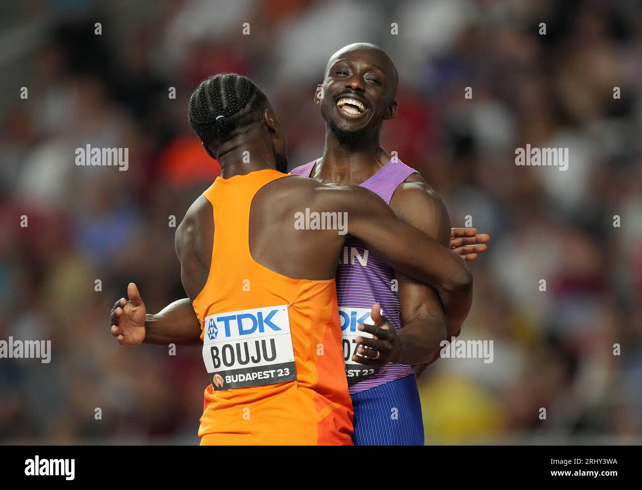 Netherlands' Raphael Bouju hugs Great Britain's Eugene Amo-Dadzie after ...