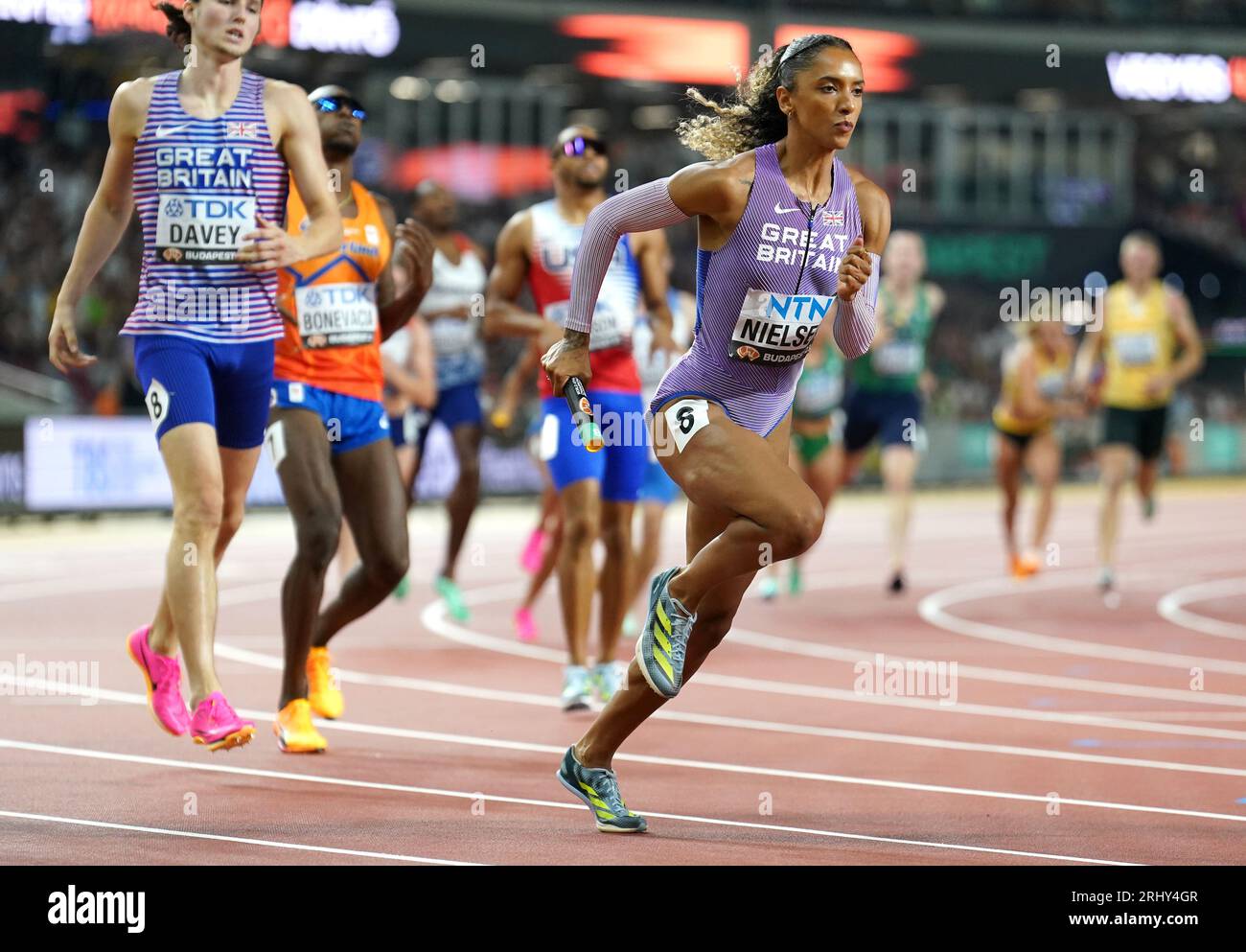Great Britain's Lavial Nielsen in the Mixed 4X400m relay on day one of ...