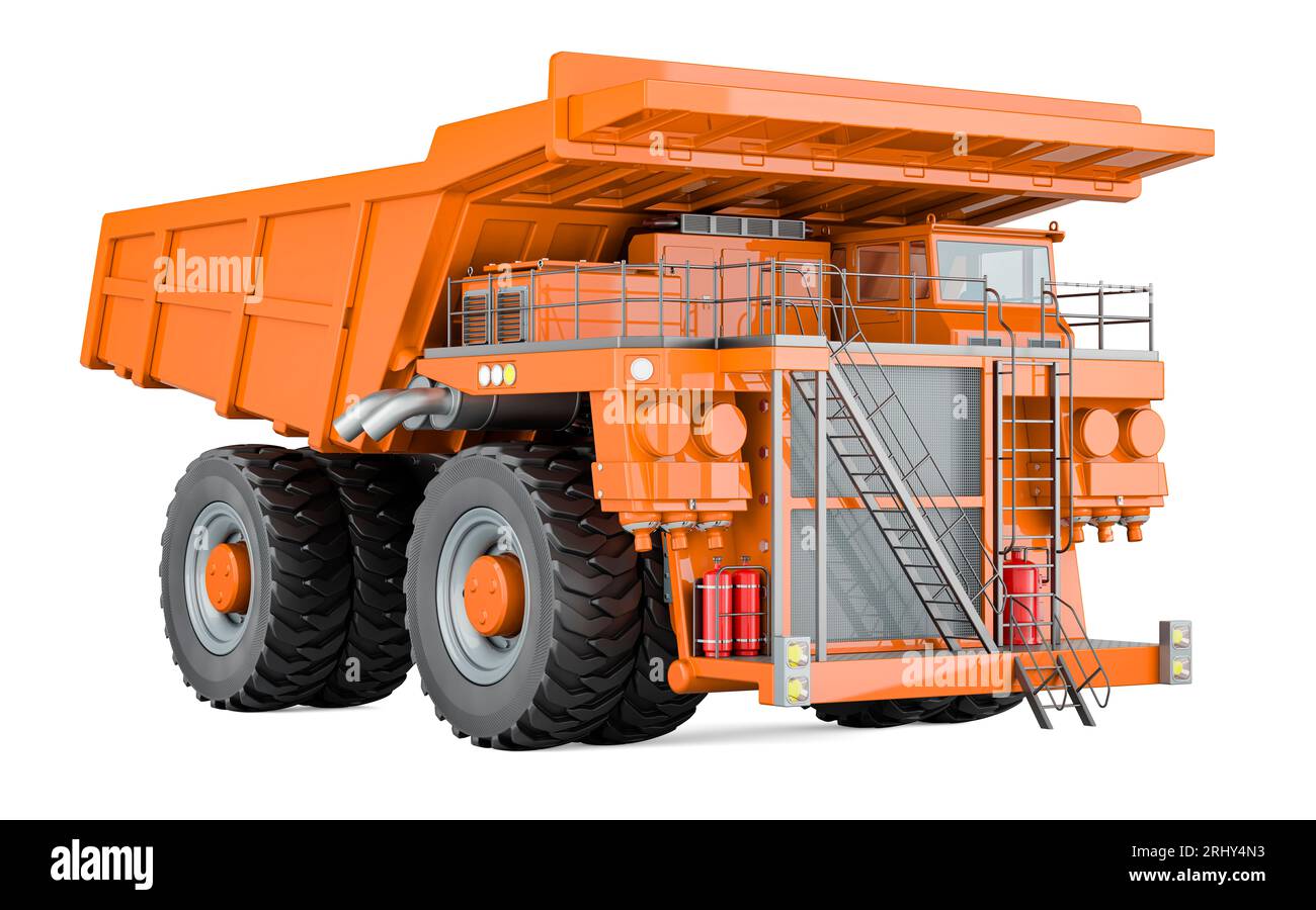 Dump truck, dumper lorry. 3D rendering isolated on white background ...