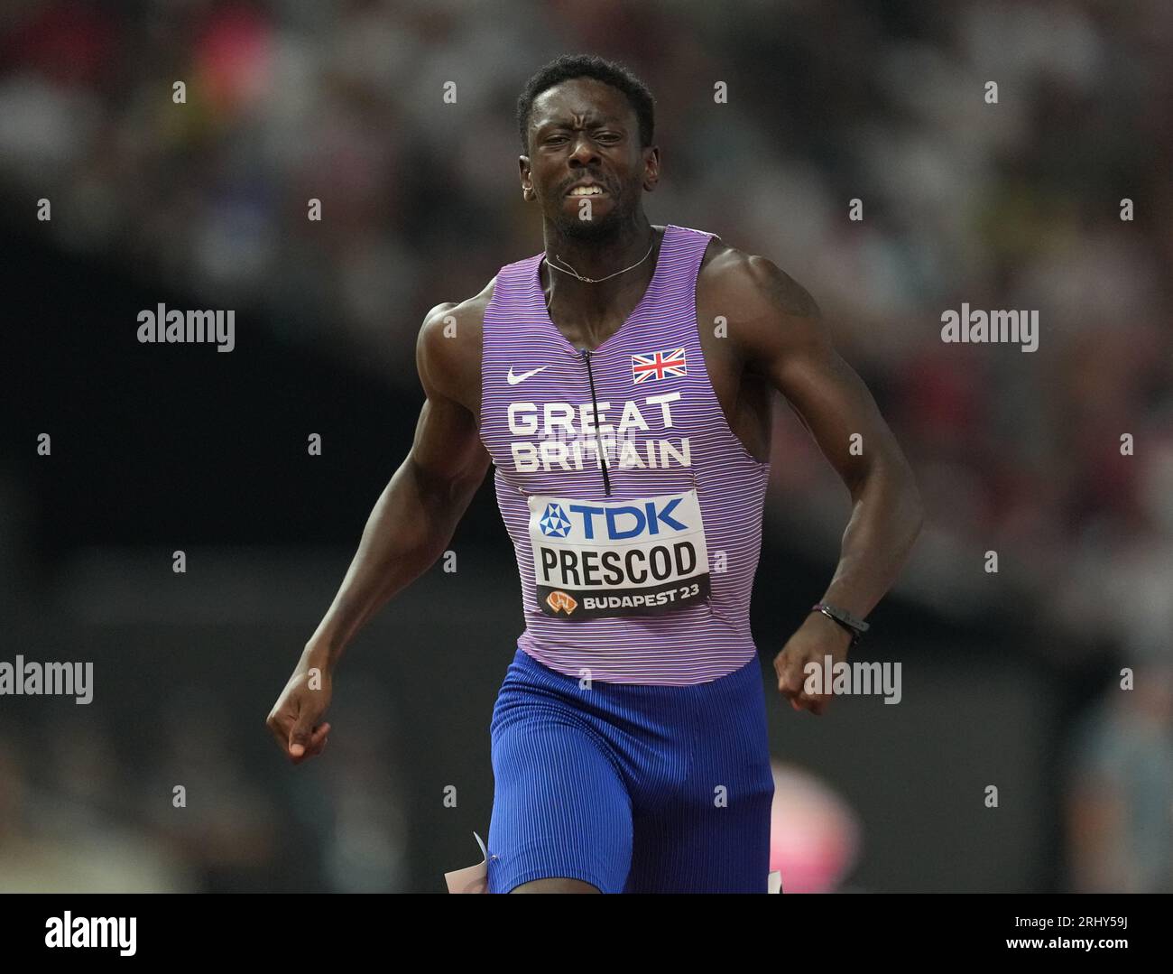 Great Britain's Reece Prescod in the Men's 100m heat 4 on day one of ...