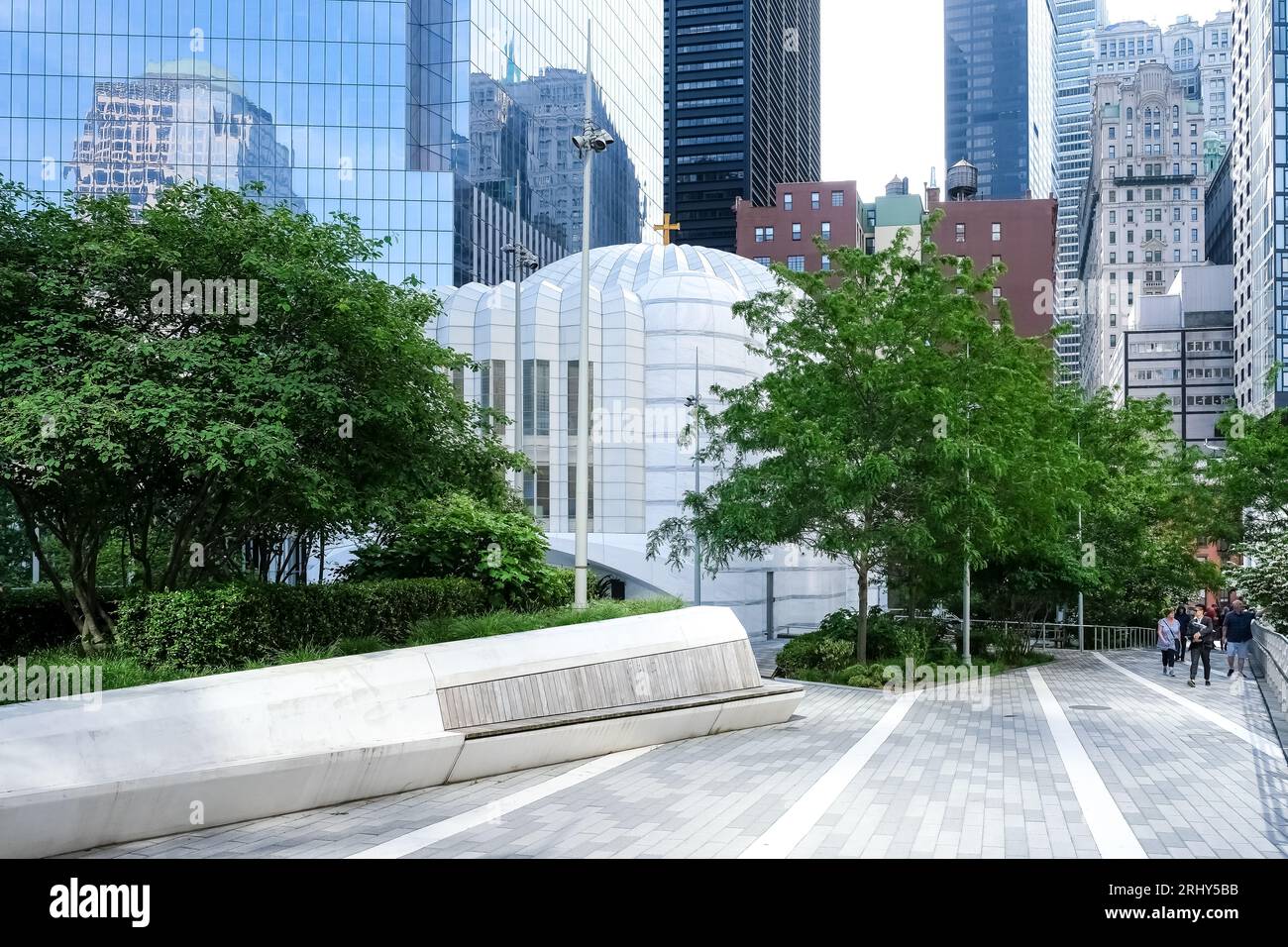 Architectural detail of Liberty Park, an elevated public park at the ...