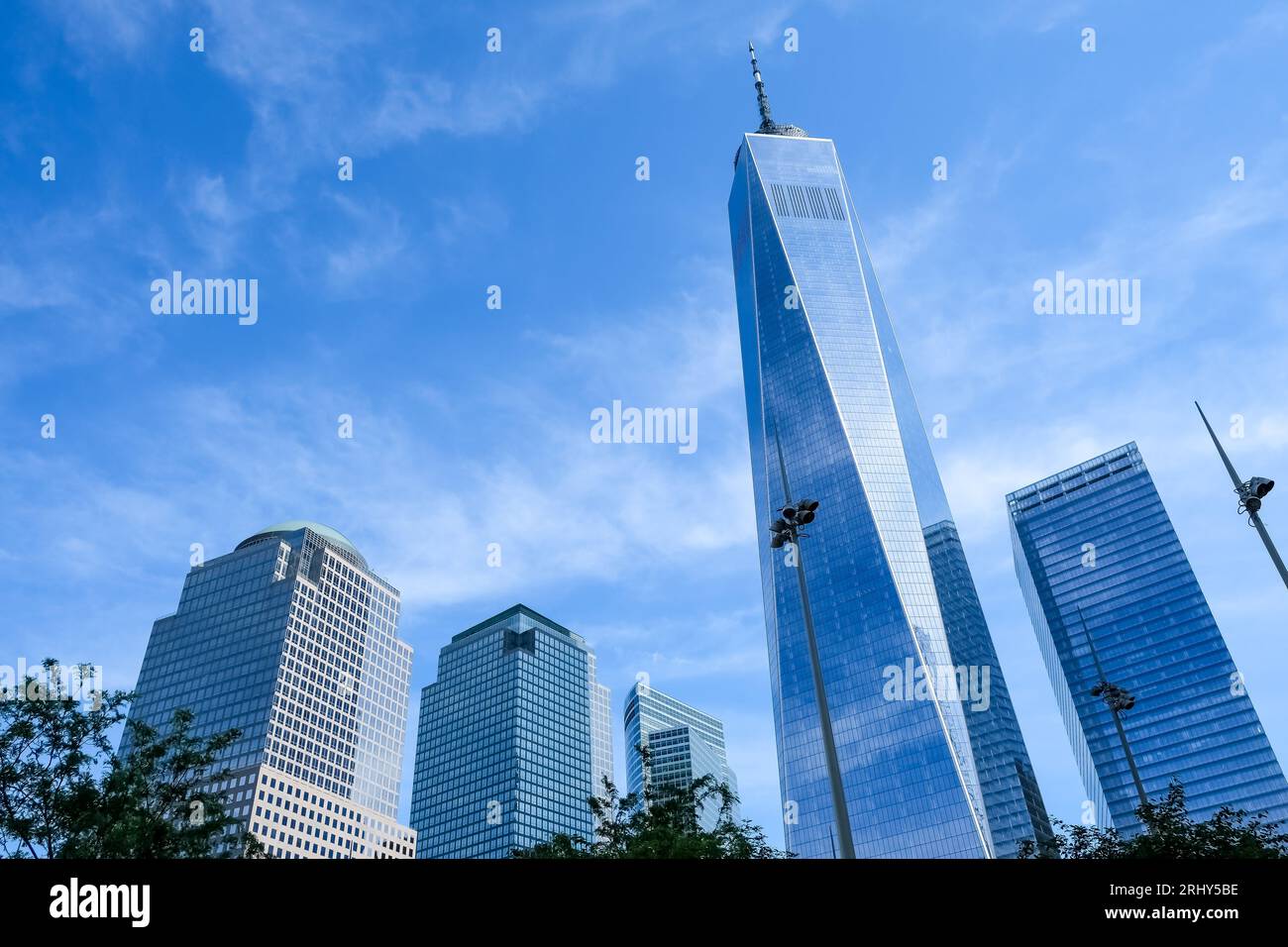 Cityscape of Lower Manhattan from the National September 11 Memorial ...
