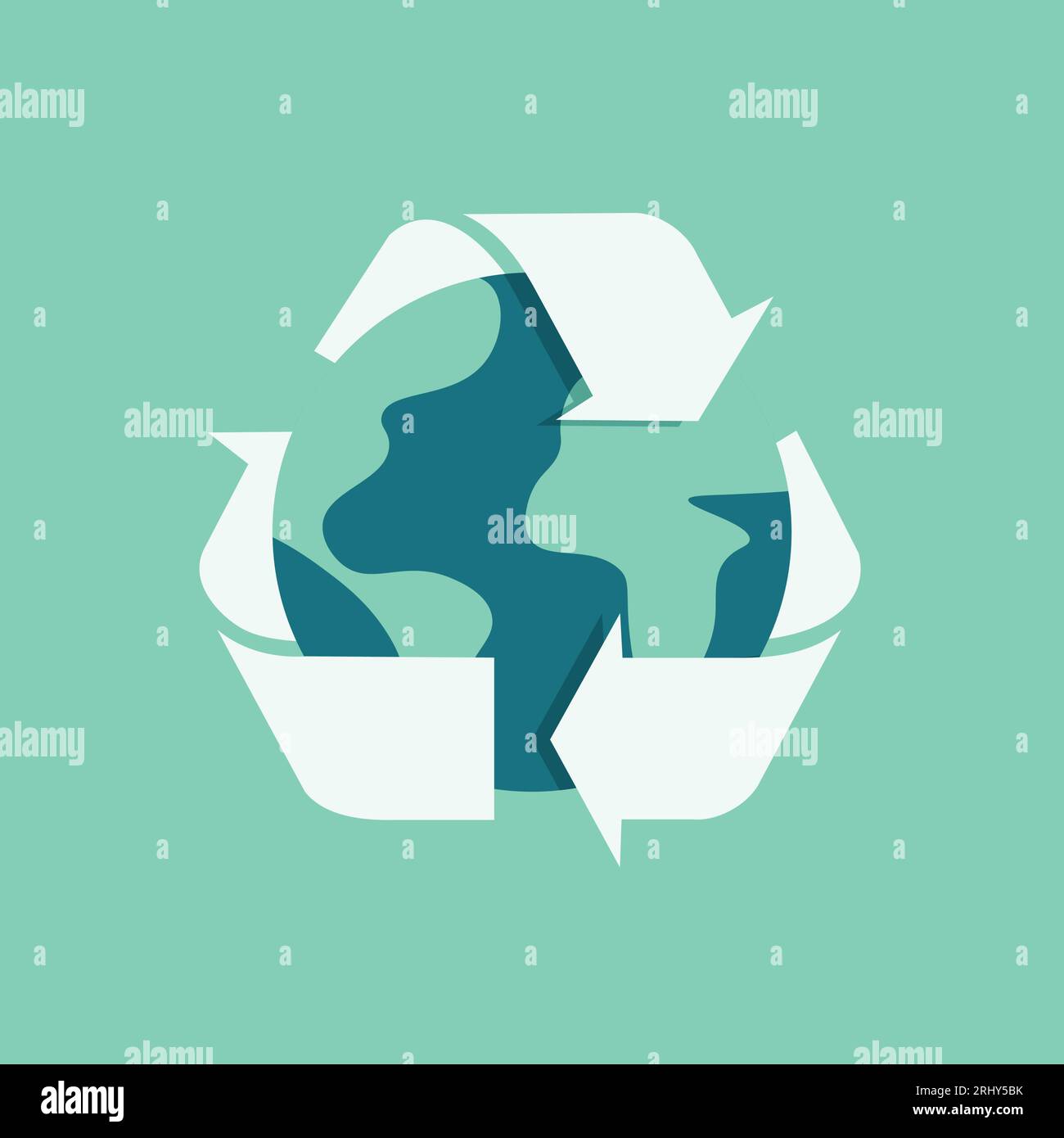 Recycle symbol with Earth. Environmental protection and ecology concept ...