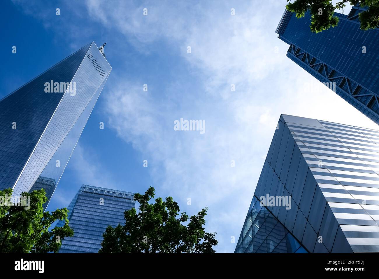 Cityscape of Lower Manhattan from the National September 11 Memorial ...