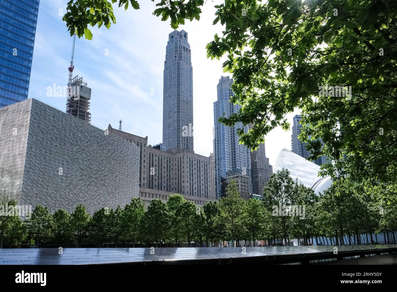 View of the North Pool located at the National September 11 Memorial ...
