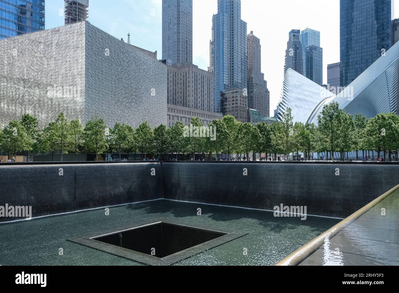 View of the North Pool located at the National September 11 Memorial & Museum in New York City ...