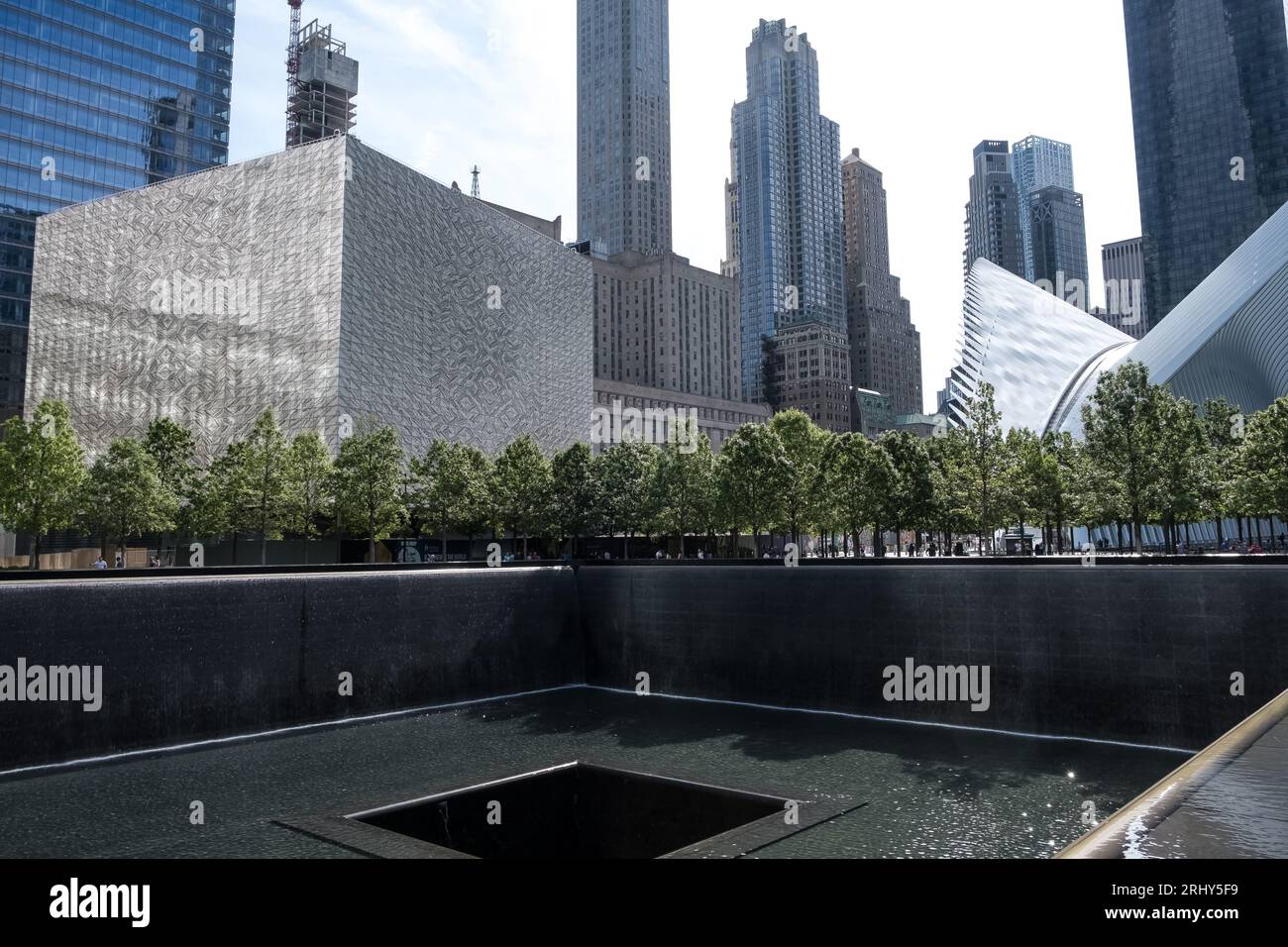 View of the North Pool located at the National September 11 Memorial ...