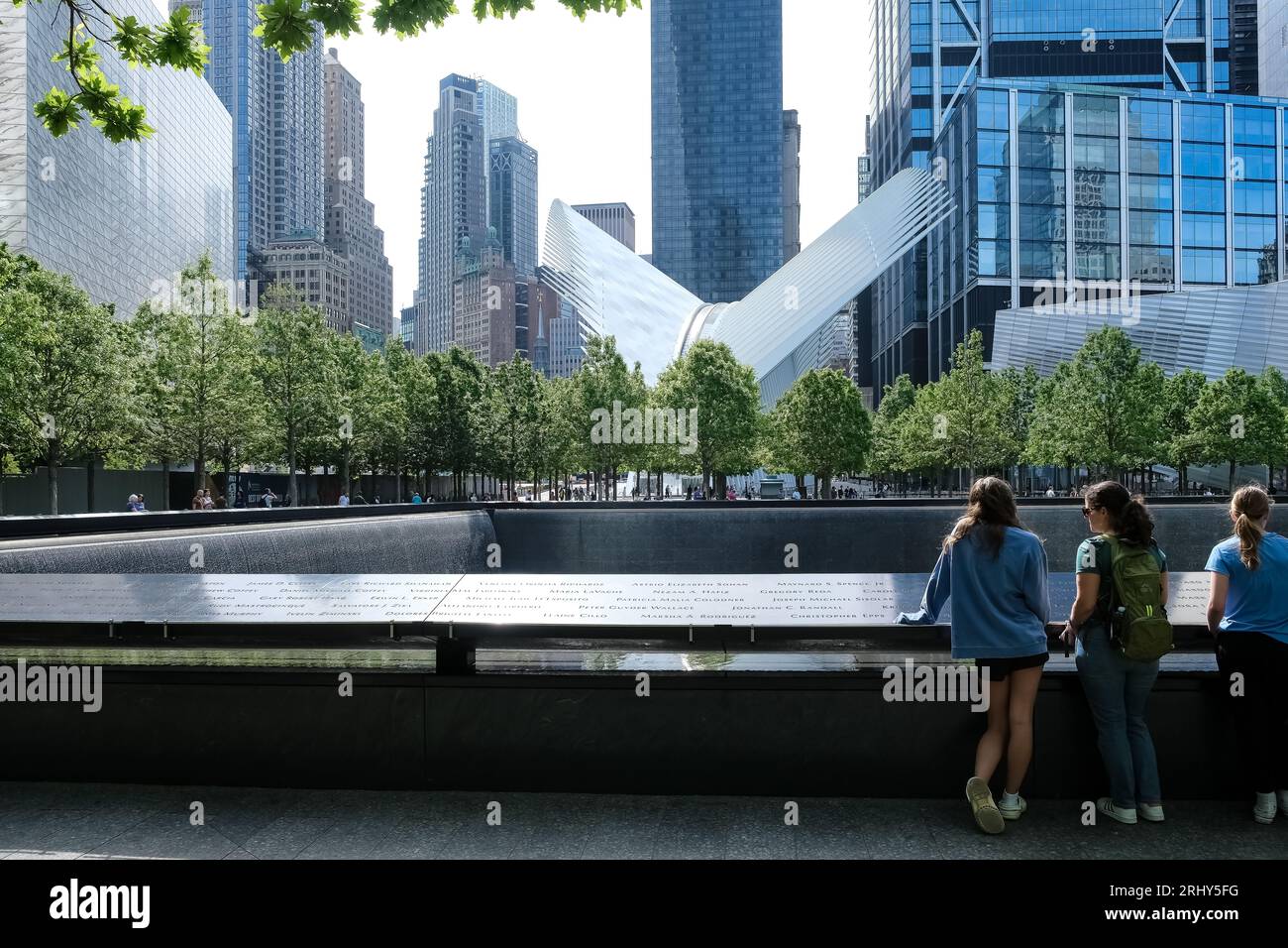 View of the North Pool located at the National September 11 Memorial & Museum in New York City ...