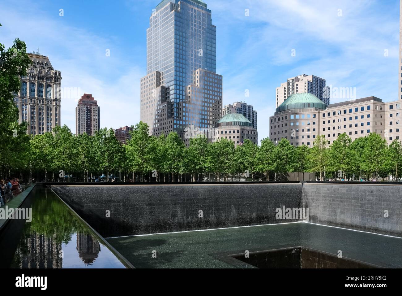 View of the North Pool located at the National September 11 Memorial & Museum in New York City ...