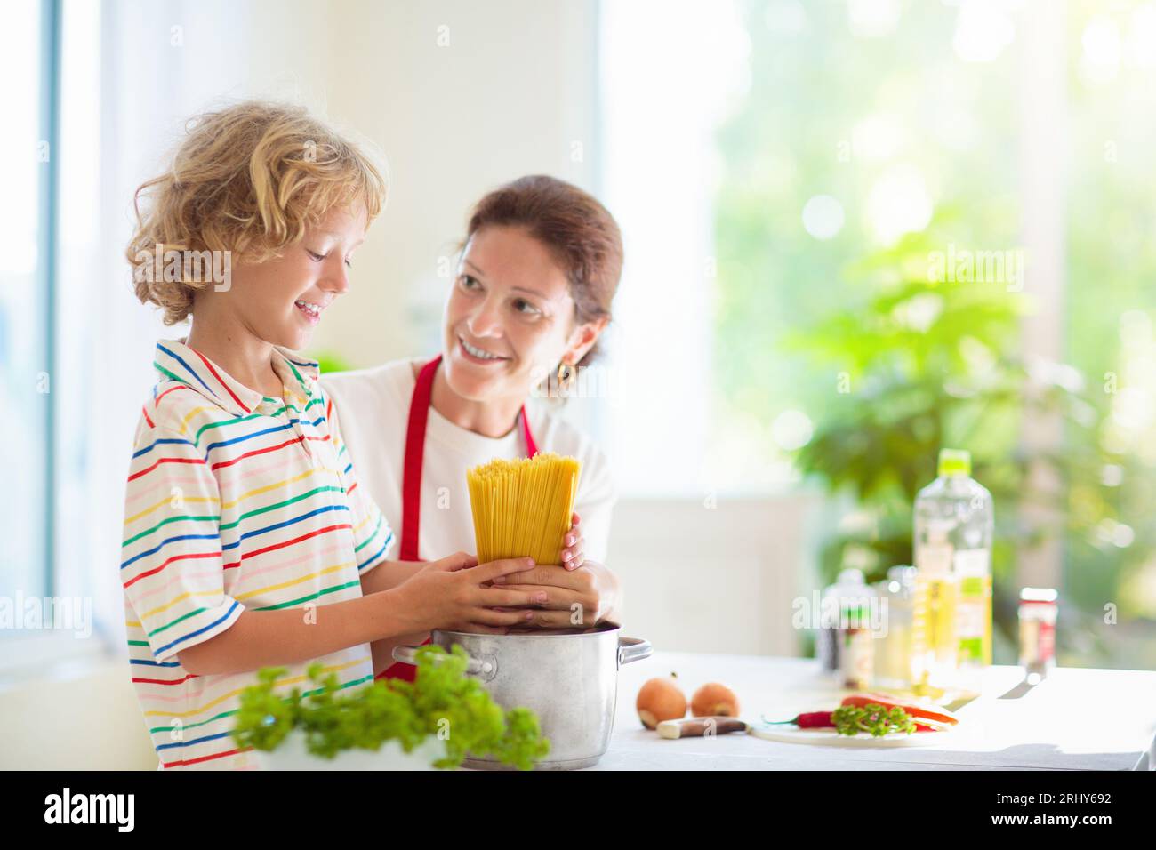 Italy family lunch mother son hi-res stock photography and images - Alamy