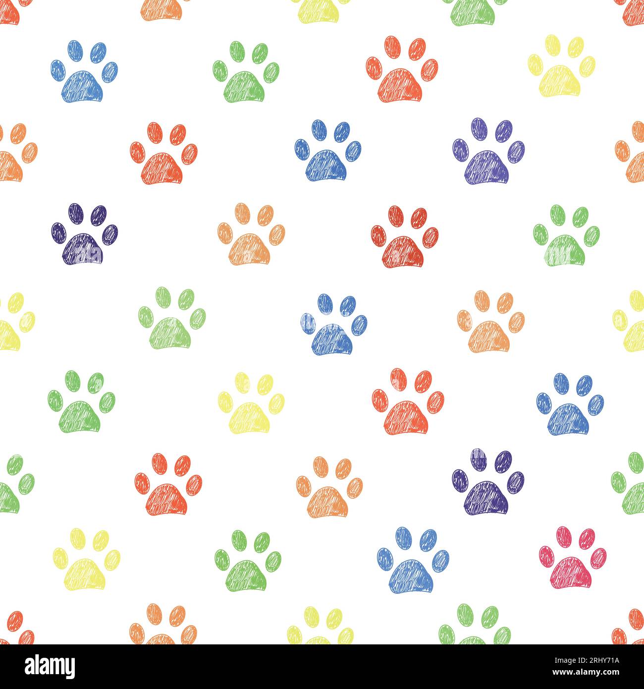 Rainbow colored paw prints pattern Stock Vector Image & Art - Alamy