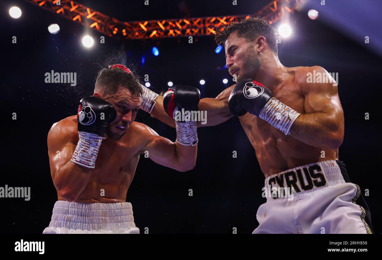 Conah Walker against Cyrus Pattinson in a welterweight bout at the ...