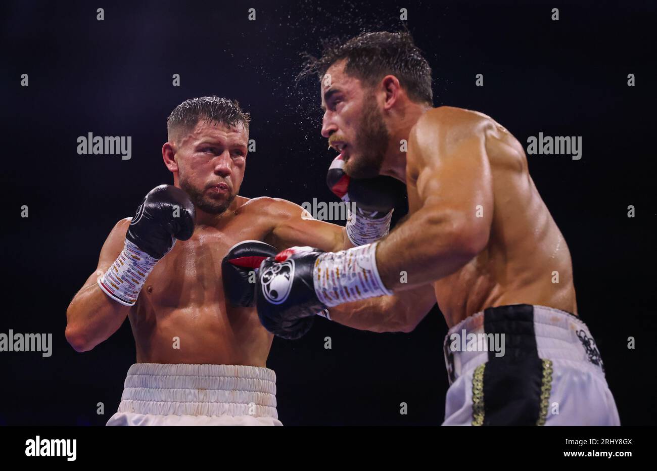 Conah Walker against Cyrus Pattinson in a welterweight bout at the ...