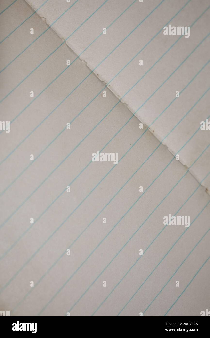 Vintage lined paper from a small notebook or memo pad from the late ...