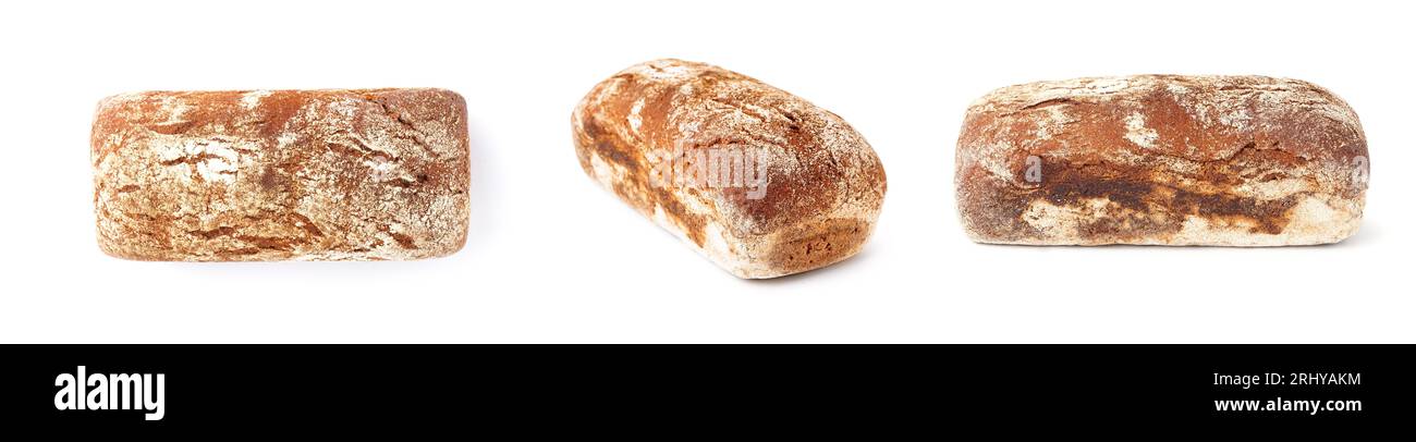 Collage of fresh bread loaves on white background Stock Photo - Alamy