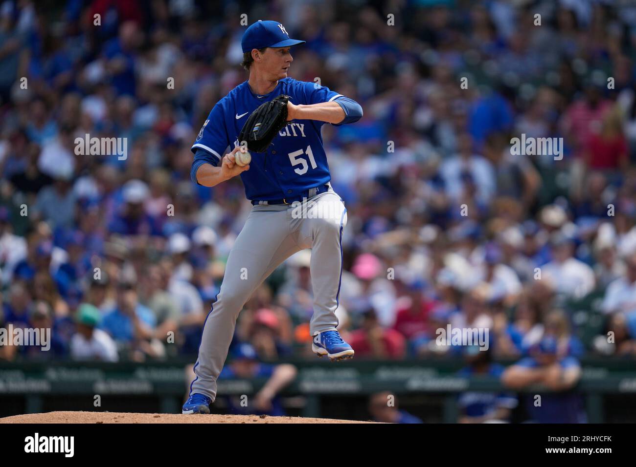 Kansas City Royals starting pitcher Brady Singer throws during the ...