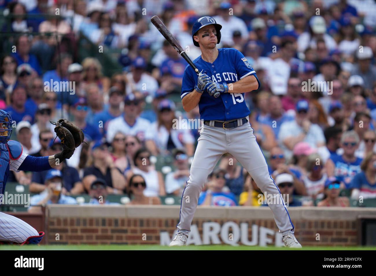 Kansas City Royals third baseman Matt Duffy waits for a pitch during an ...