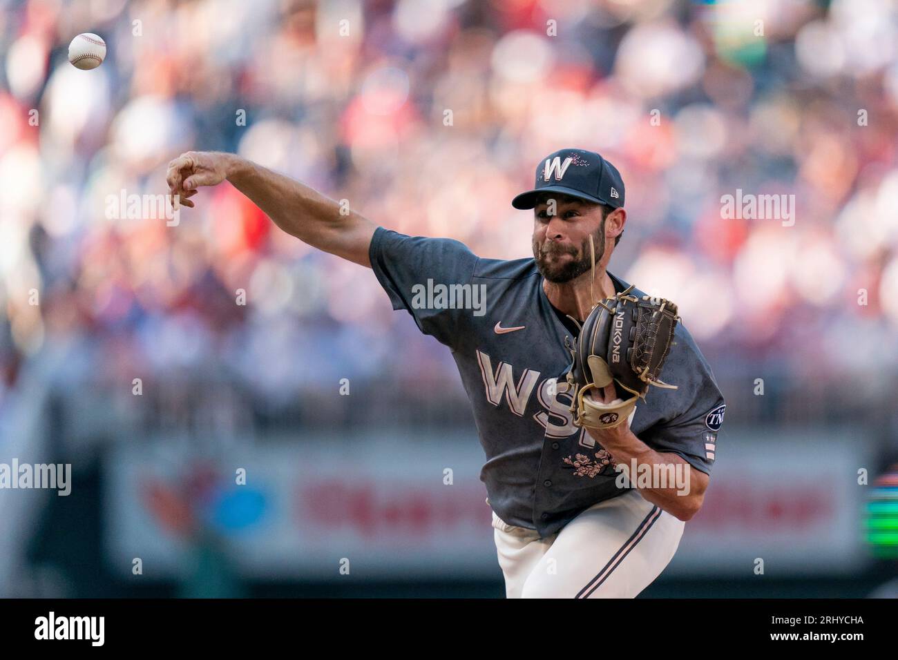 Washington Nationals relief pitcher Cory Abbott throws during the ...