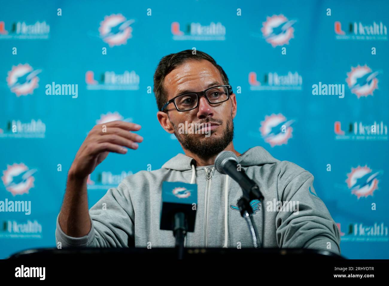 Miami Dolphins head coach Mike McDaniel during a news conference ...
