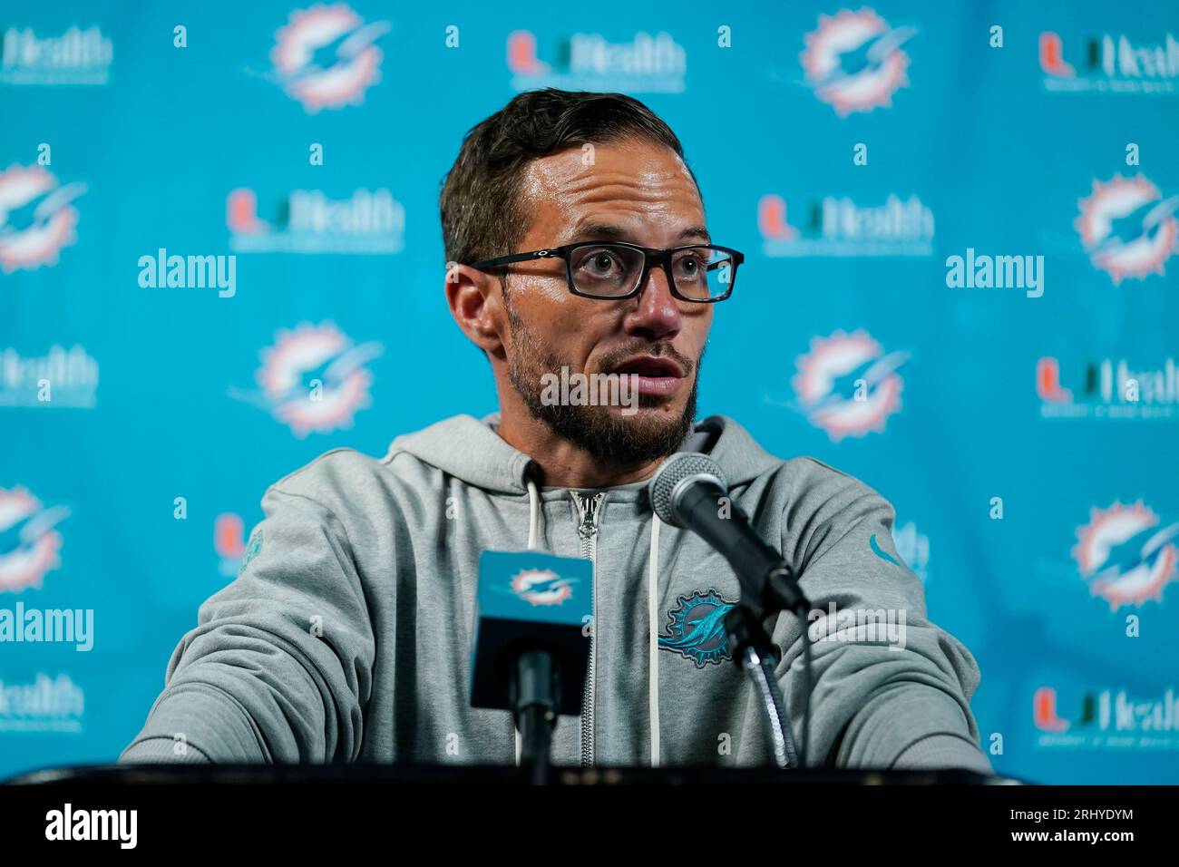 Miami Dolphins head coach Mike McDaniel during a news conference ...