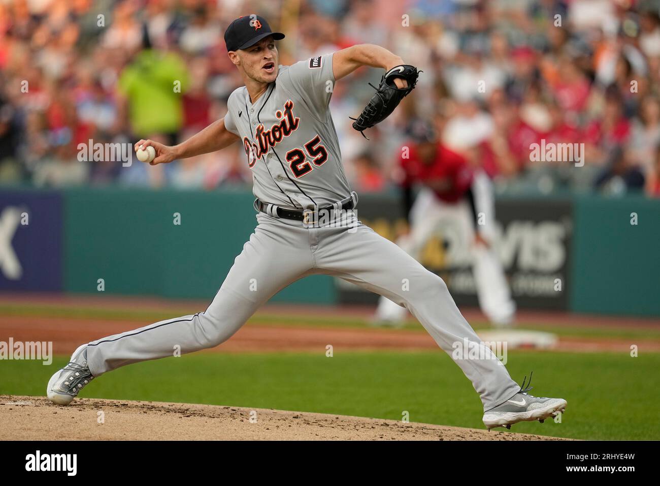Detroit Tigers' Matt Manning (25) pitches in the first inning of a ...