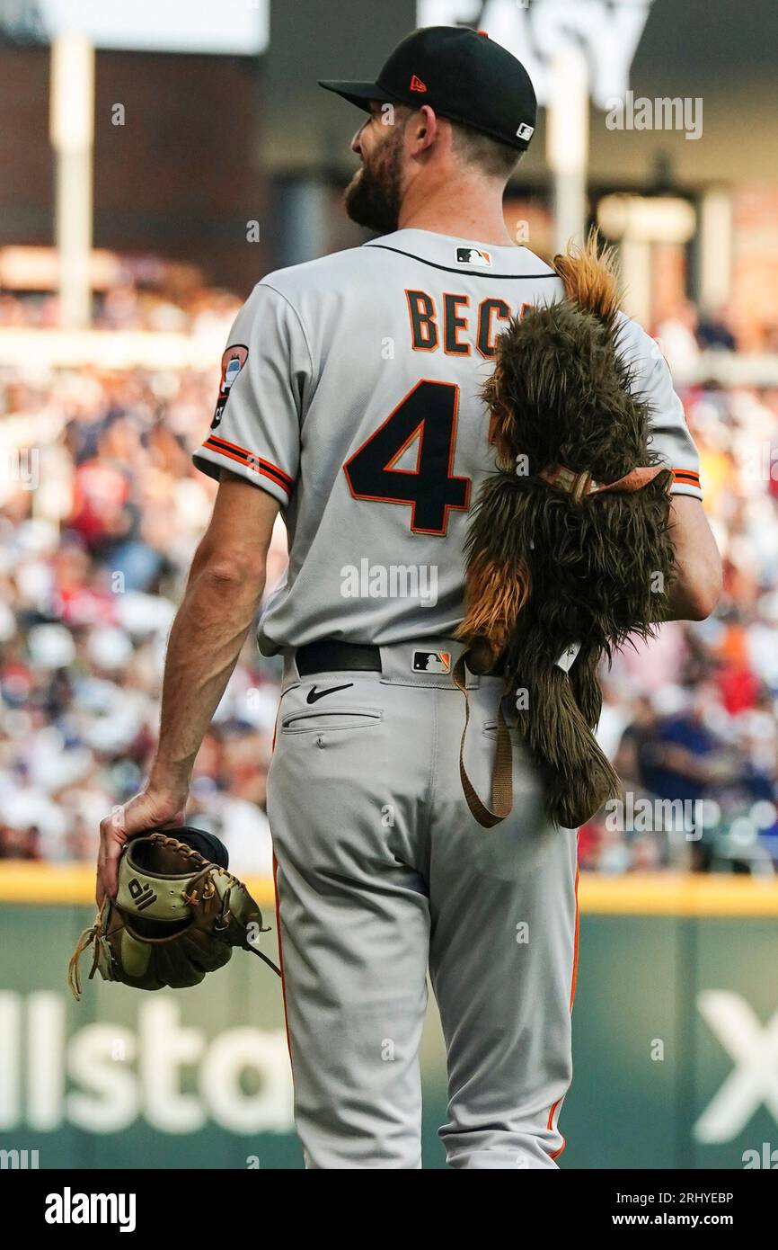 San Francisco Giants relief pitcher Tristan Beck walks to the bullpen ...