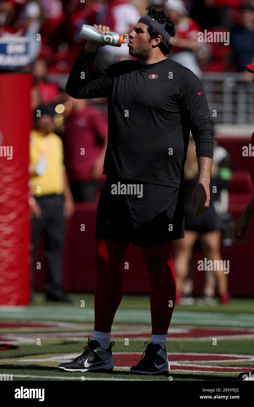 San Francisco 49ers offensive tackle Alfredo Gutierrez (77) warms up ...