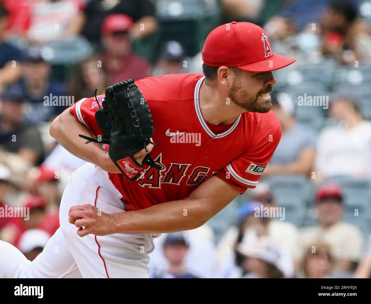 ANAHEIM, CA - AUGUST 19: Los Angeles Angels pitcher Matt Moore (55 ...