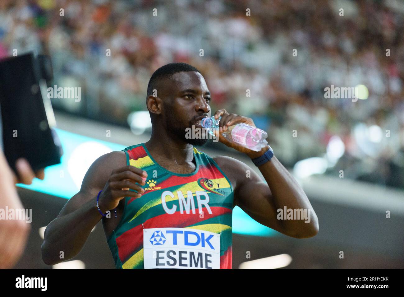August 19, 2023: Emmanuel Eseme (Cameroon) before the start of the 100 ...