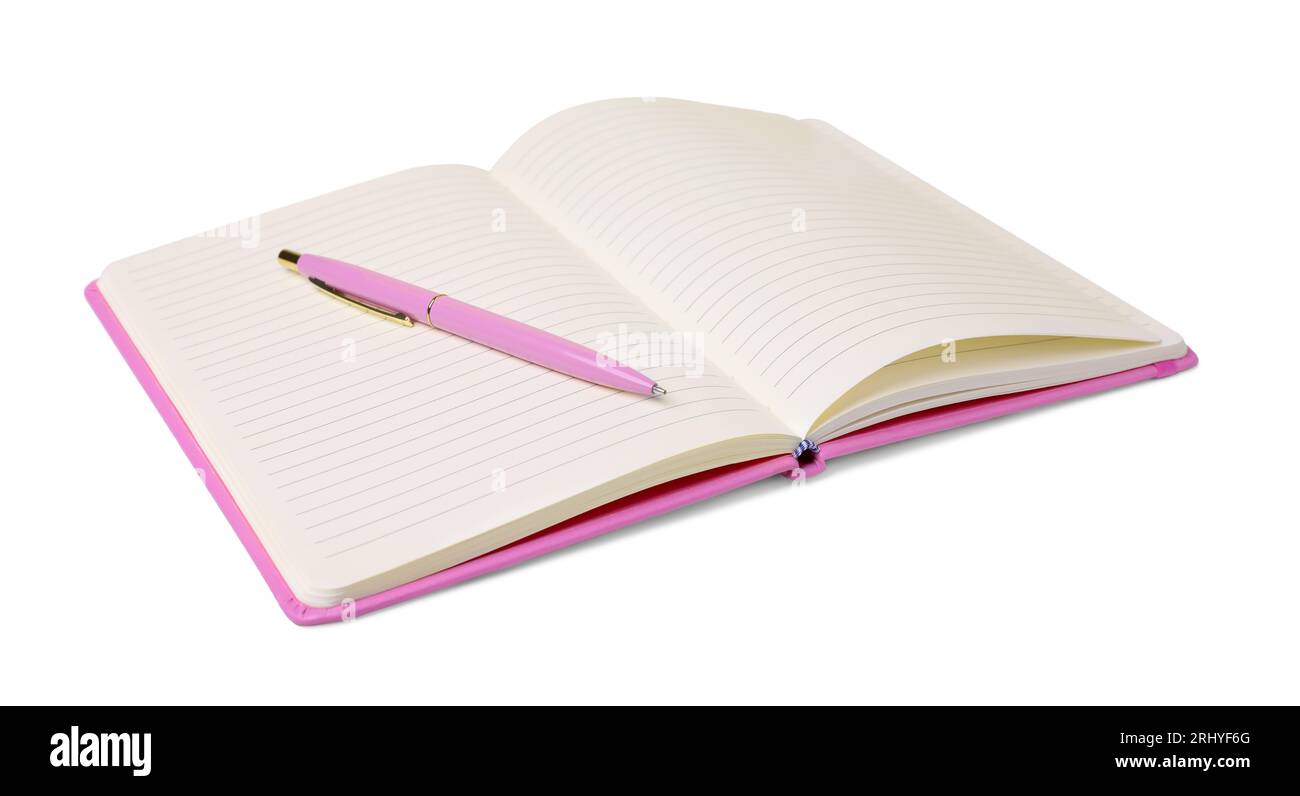 Open clean notebook pen Cut Out Stock Images & Pictures - Alamy