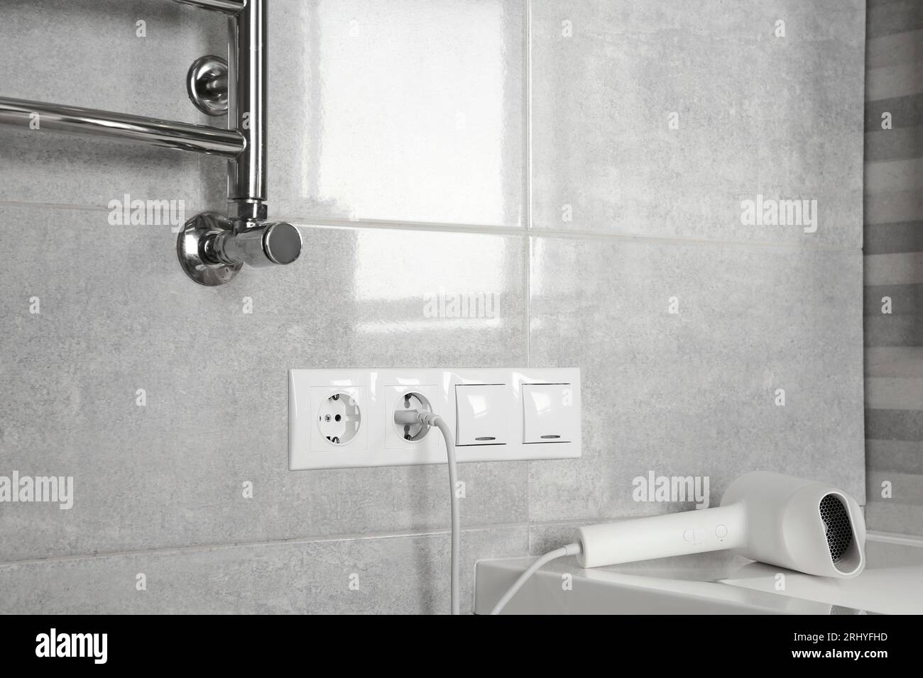 Hairdryer plug socket hi-res stock photography and images - Alamy