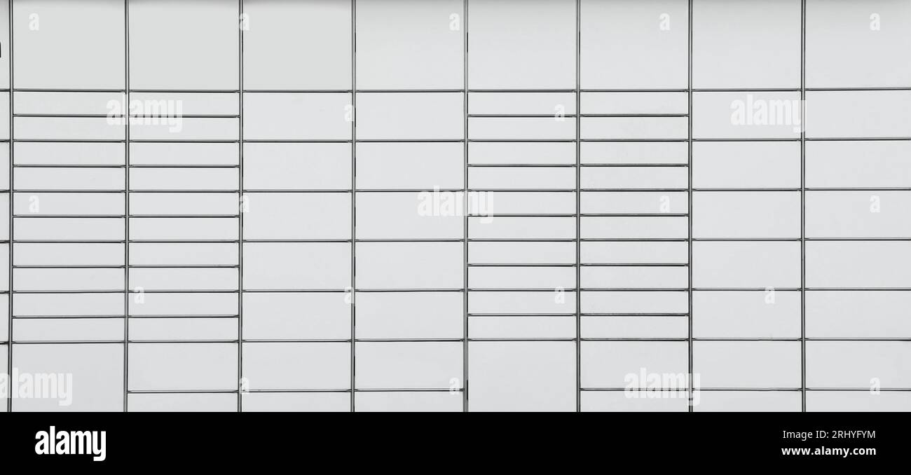 Modern parcel locker with many postal boxes, banner design Stock Photo ...