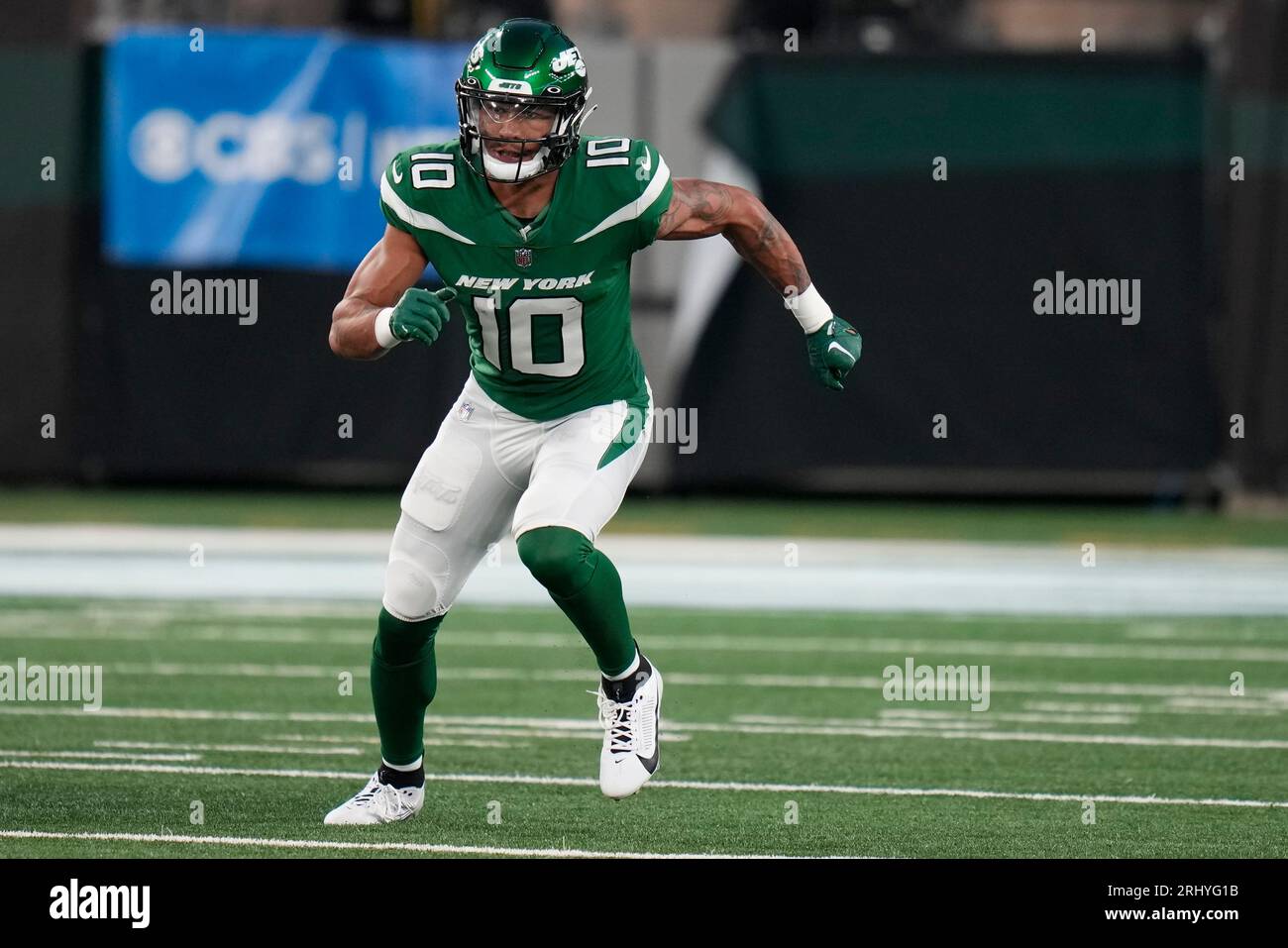 New York Jets wide receiver Allen Lazard (10) during the first half of ...