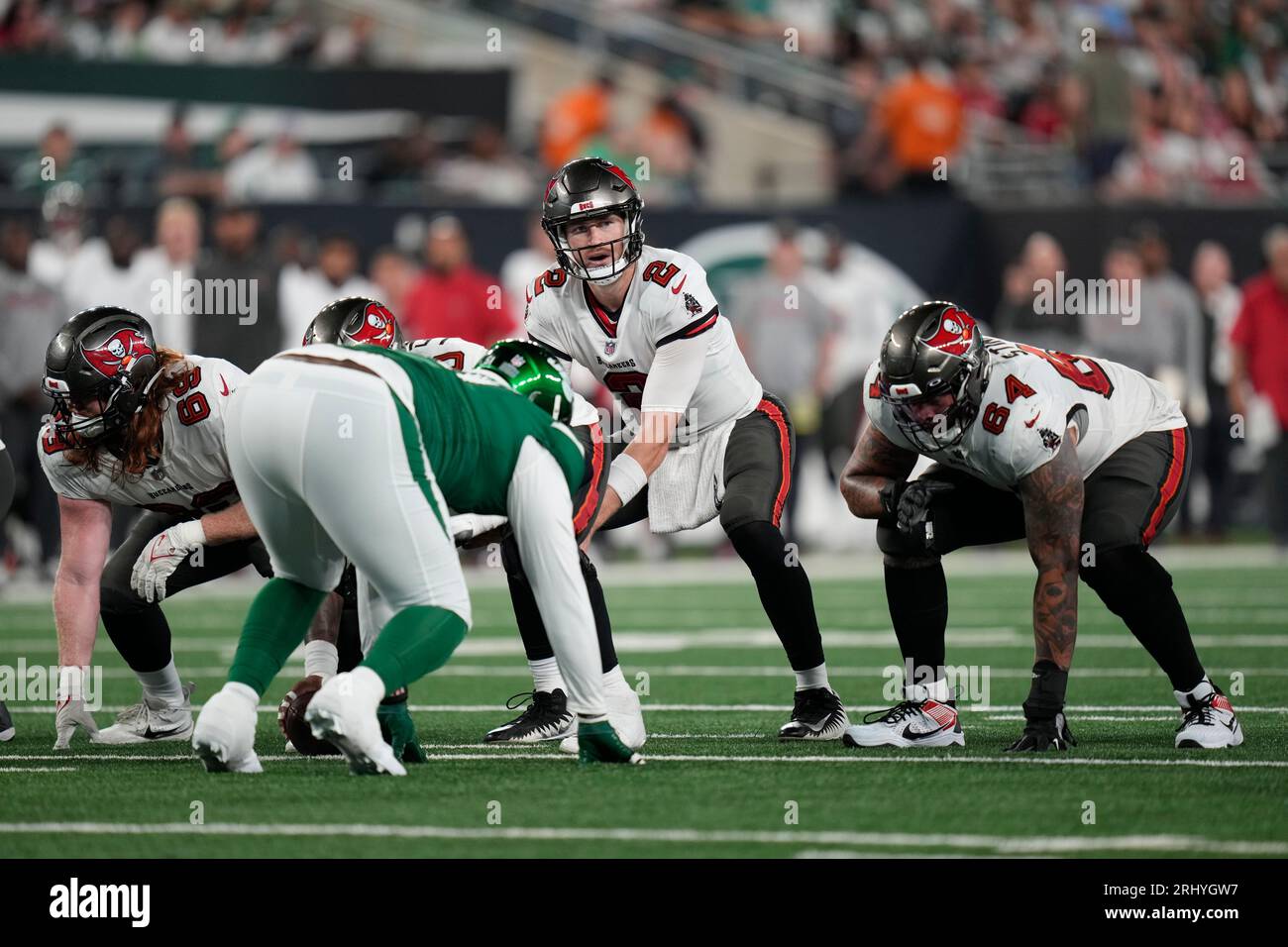 Tampa Bay Buccaneers quarterback Kyle Trask (2) calls out to his team ...
